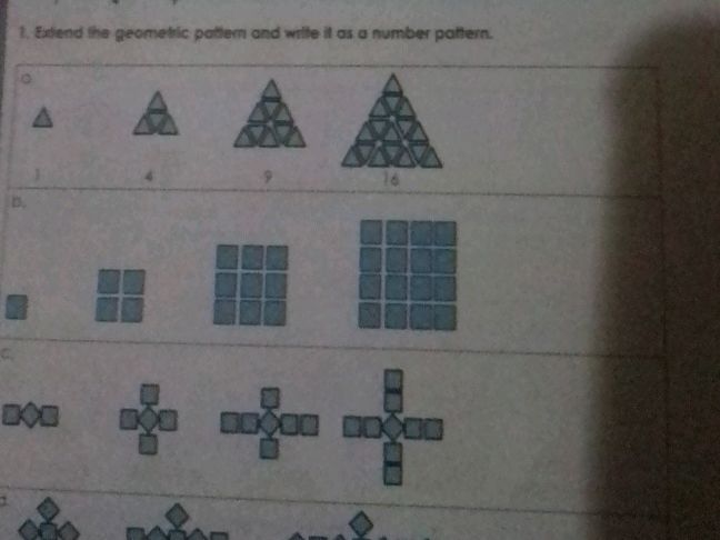 1. Extend the geometric pattern and write it | StudyX