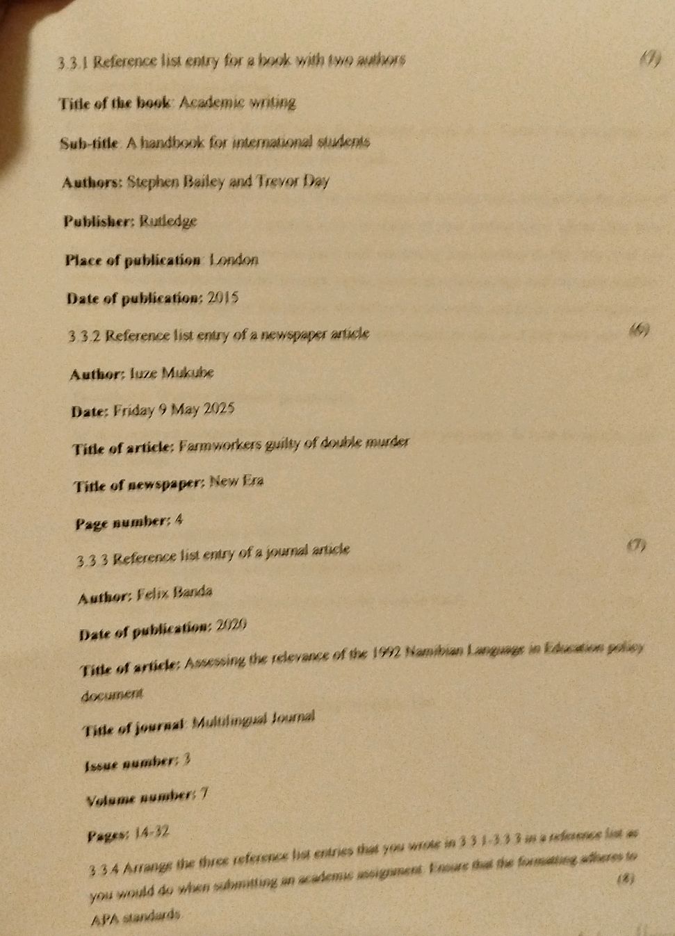 3.3.1 Reference list entry for a book with | StudyX