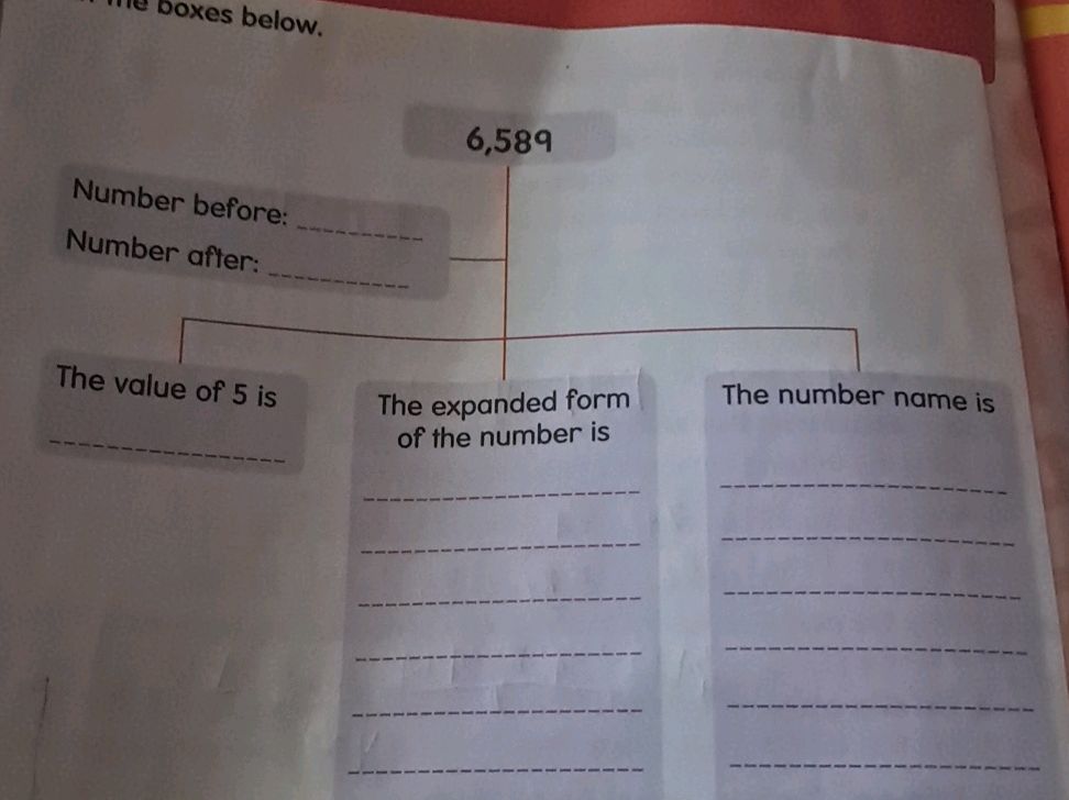 Number before: Number after: The value of 5