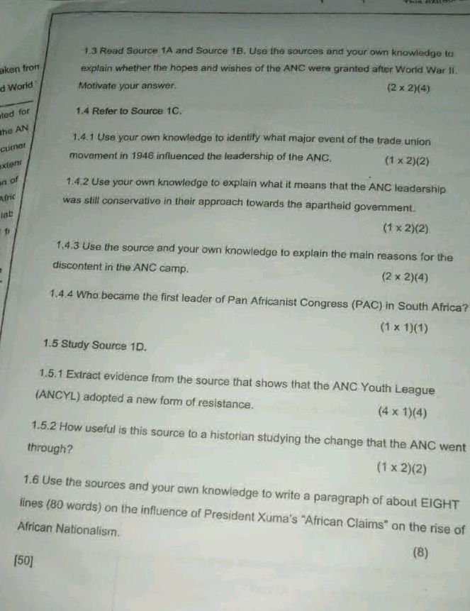 1.3 Read Source 1A and Source 1B. Use the | StudyX