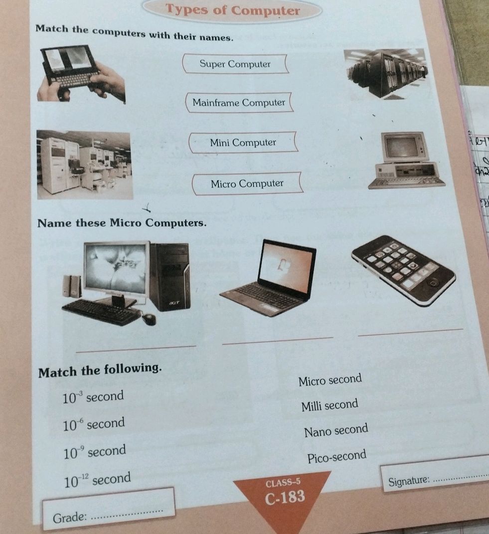 Match the computers with their names. Super | StudyX