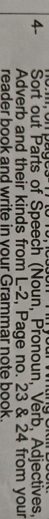 Sort out Parts of Speech (Noun, Pronoun, | StudyX