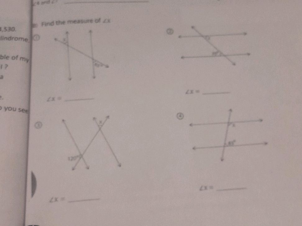 Find the measure of x Diagram 1: Two | StudyX