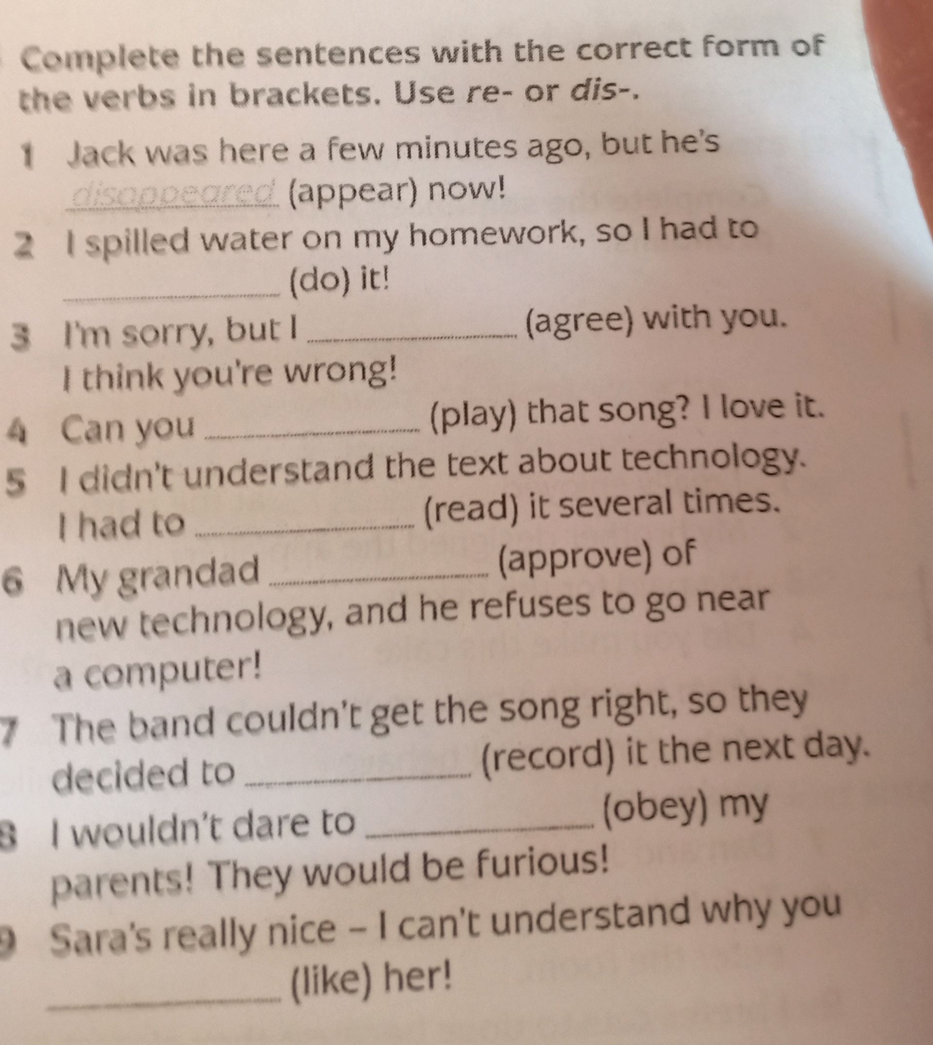 Complete the sentences with the correct form | StudyX