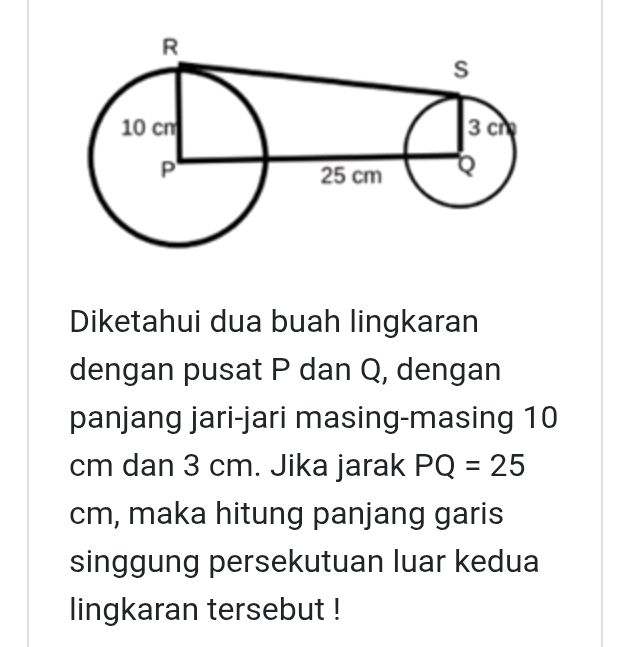 Diketahui dua buah lingkaran dengan pusat P | StudyX