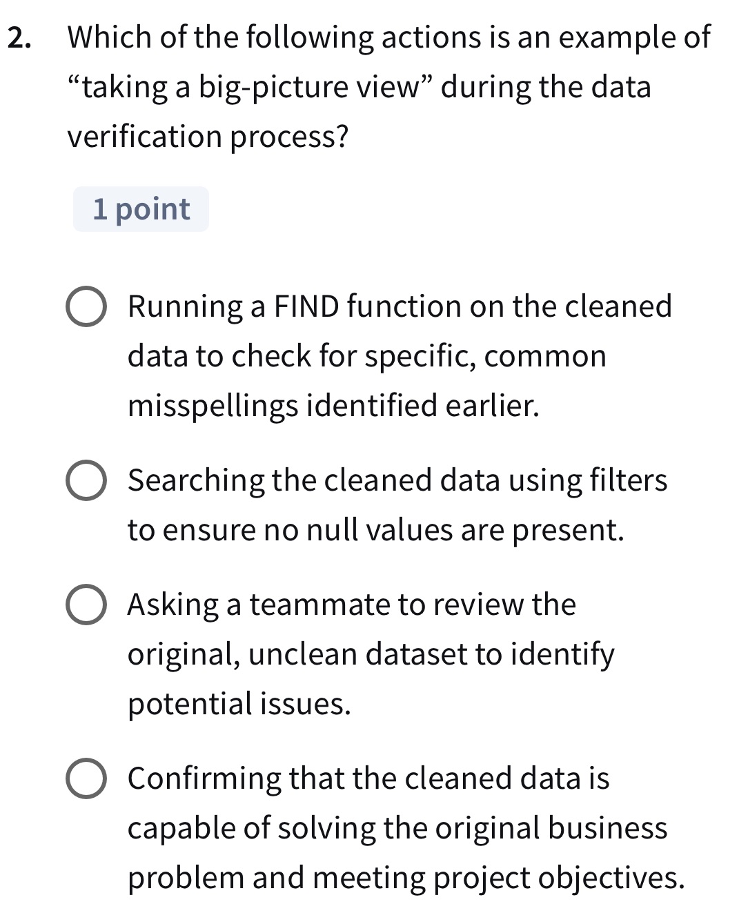 Which of the following actions is an example