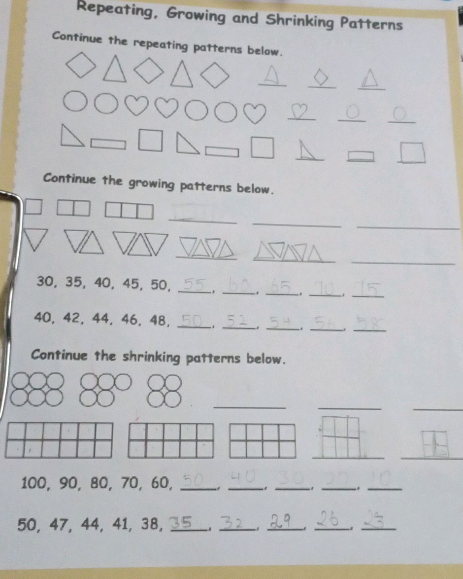 Continue the repeating patterns below. | StudyX