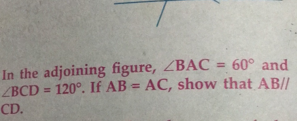 In the adjoining figure, $ BAC = 60^ $ and | StudyX