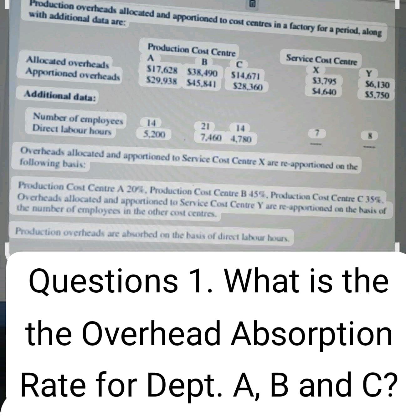 Questions 1. What is the the Overhead | StudyX