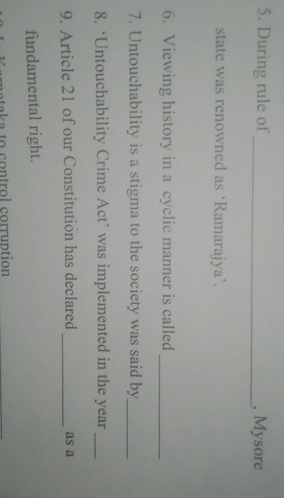 5. During rule of ____, Mysore state was | StudyX
