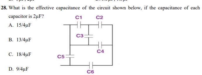 28. What is the effective capacitance of the | StudyX