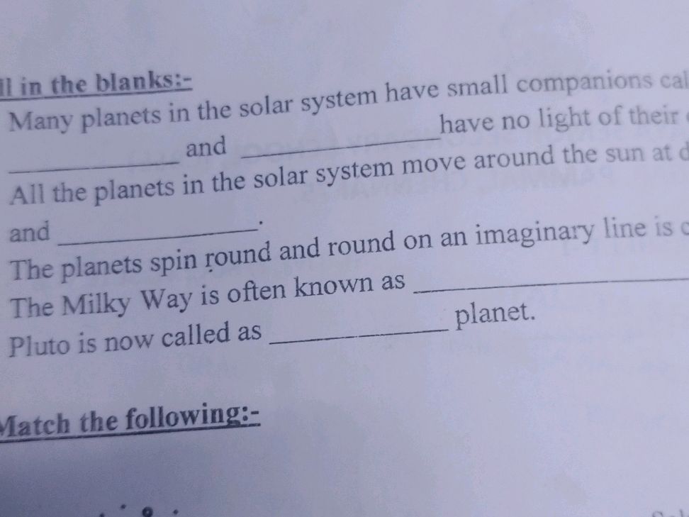 Fill in the blanks:- Many planets in the | StudyX