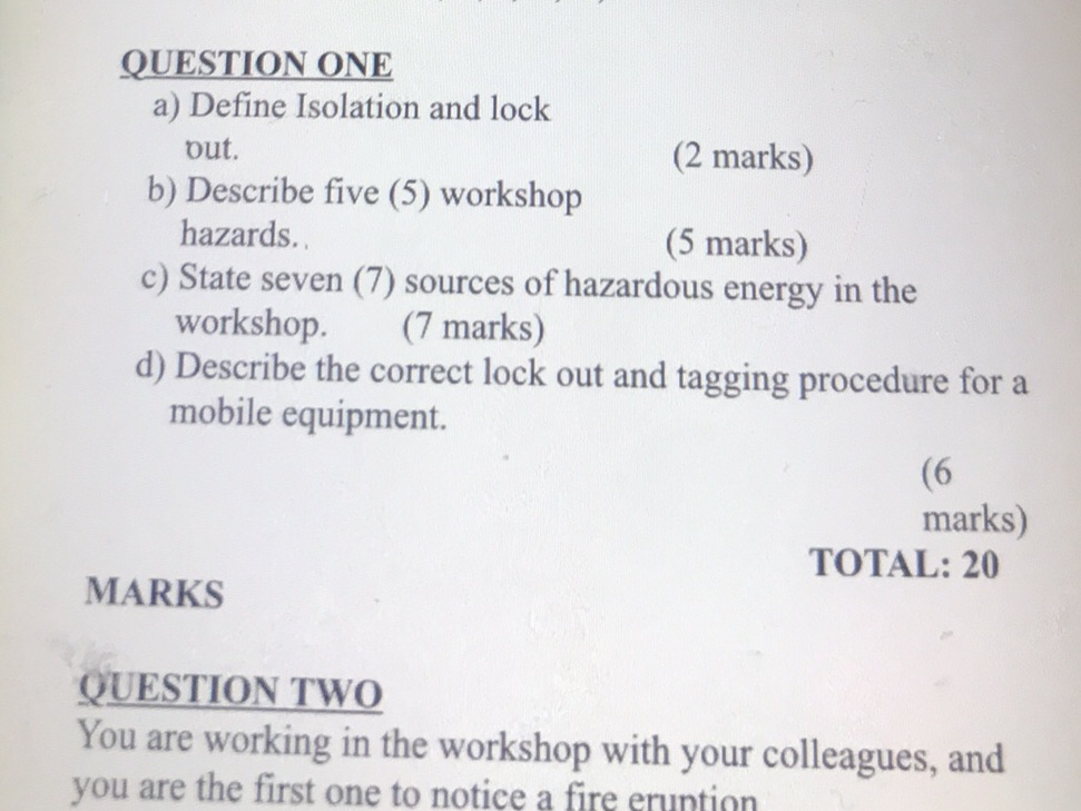 QUESTION ONE a) Define Isolation and lock | StudyX