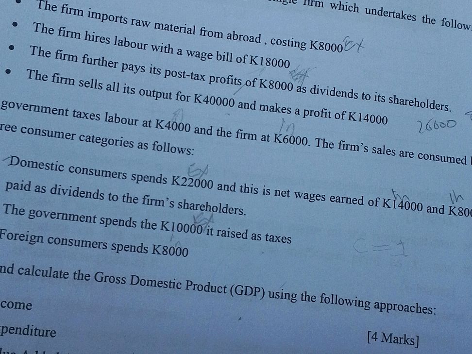 Calculate the Gross Domestic Product (GDP) | StudyX