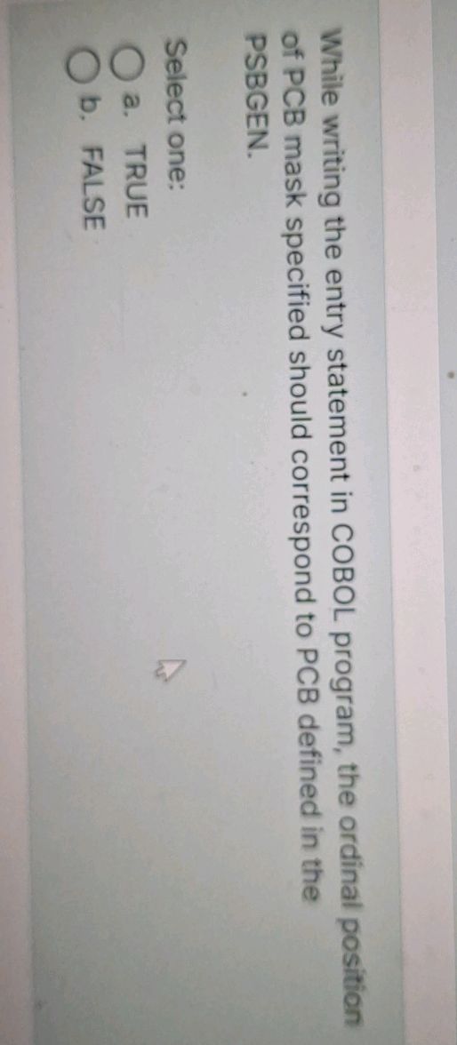 While writing the entry statement in COBOL | StudyX