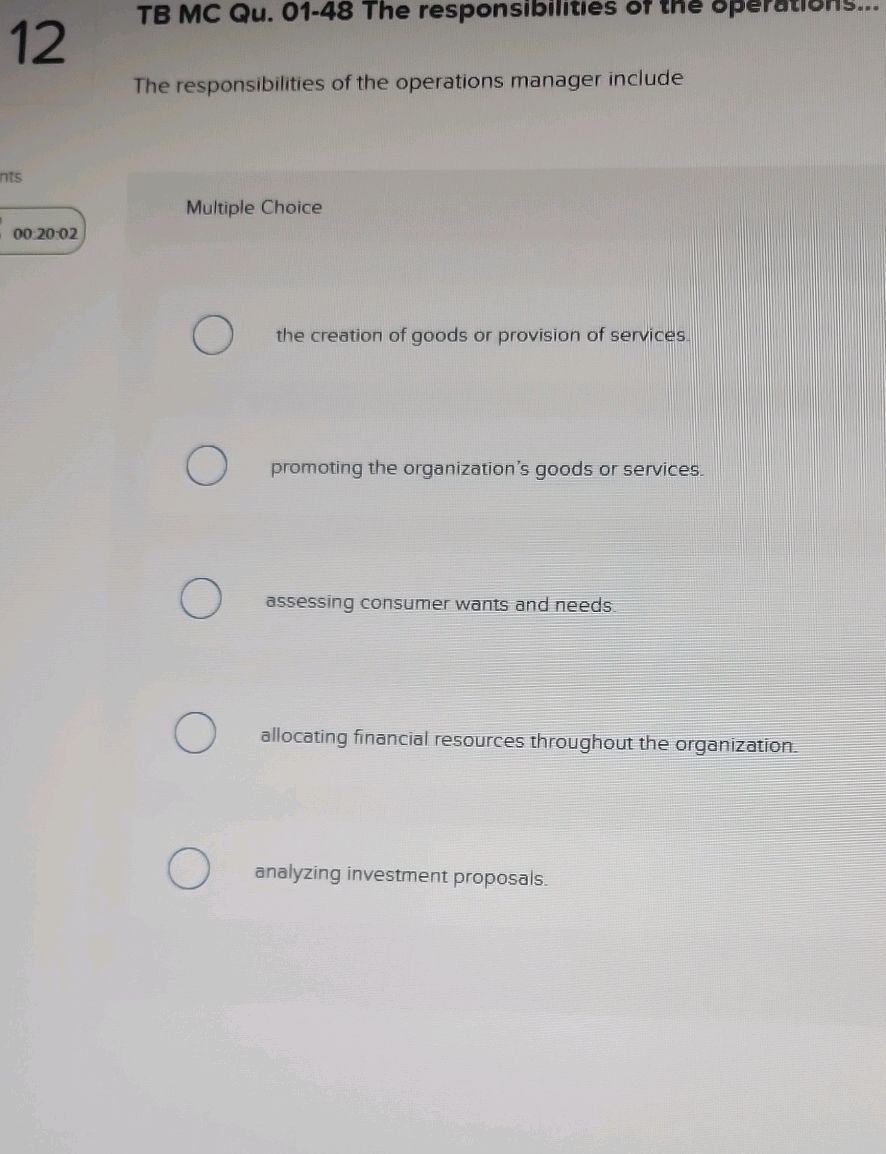 The responsibilities of the operations | StudyX