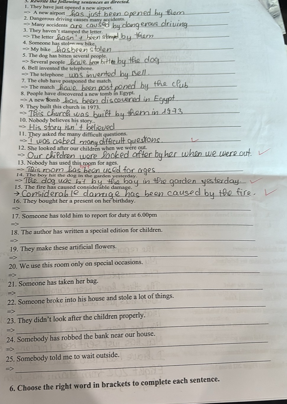 5. Rewrite the following sentences as | StudyX