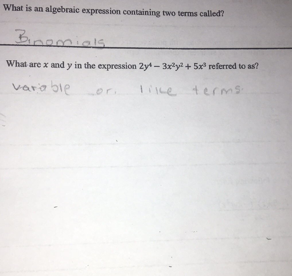 What is an algebraic expression containing | StudyX