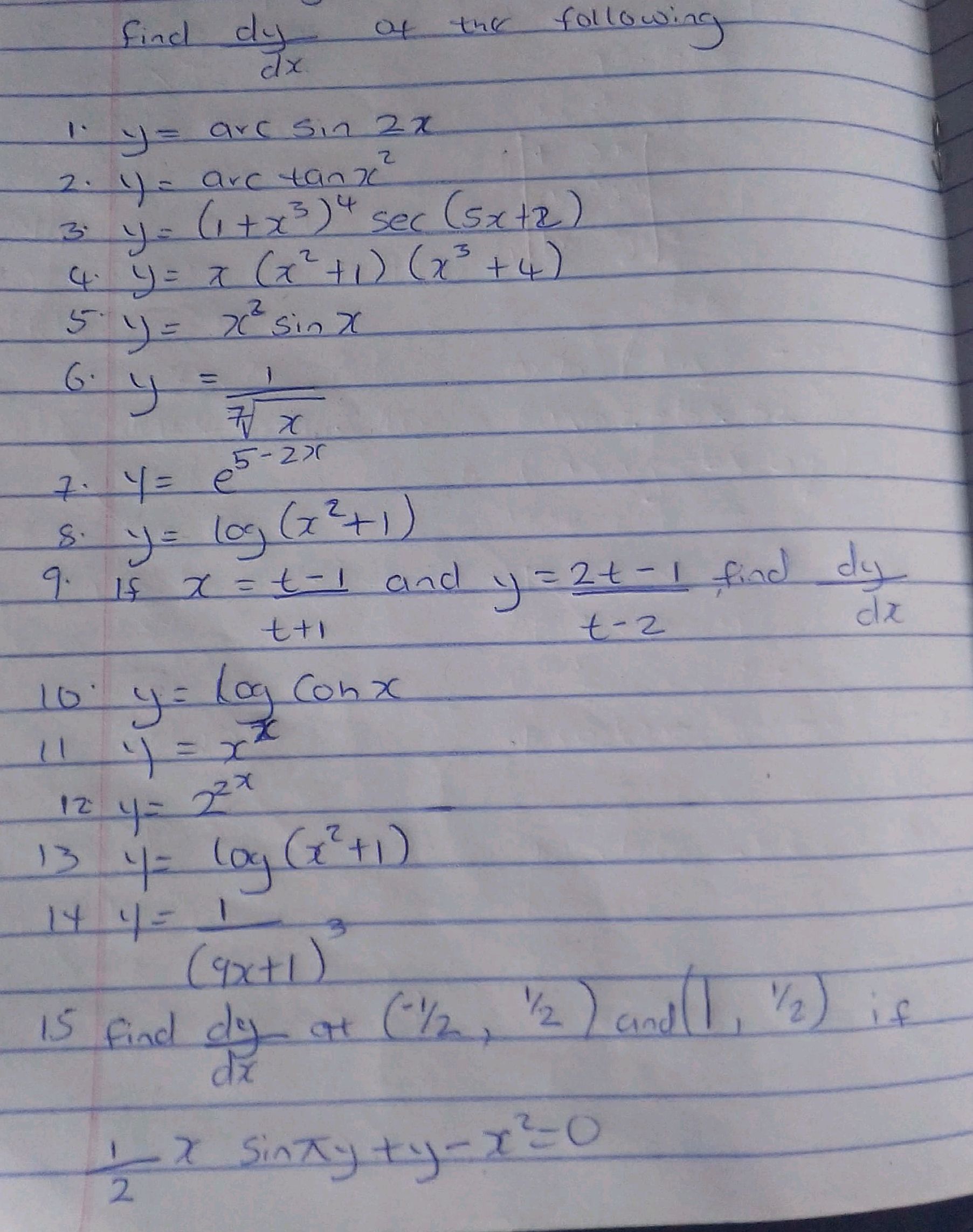 Find $ {dy}{dx}$ of the following: 1. $y = | StudyX