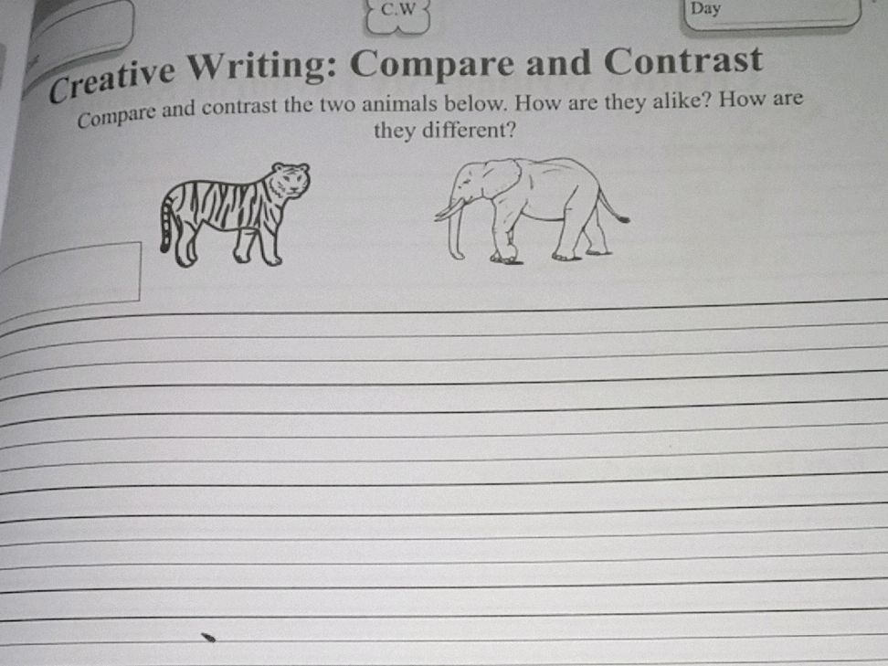 Compare and contrast the two animals below. | StudyX