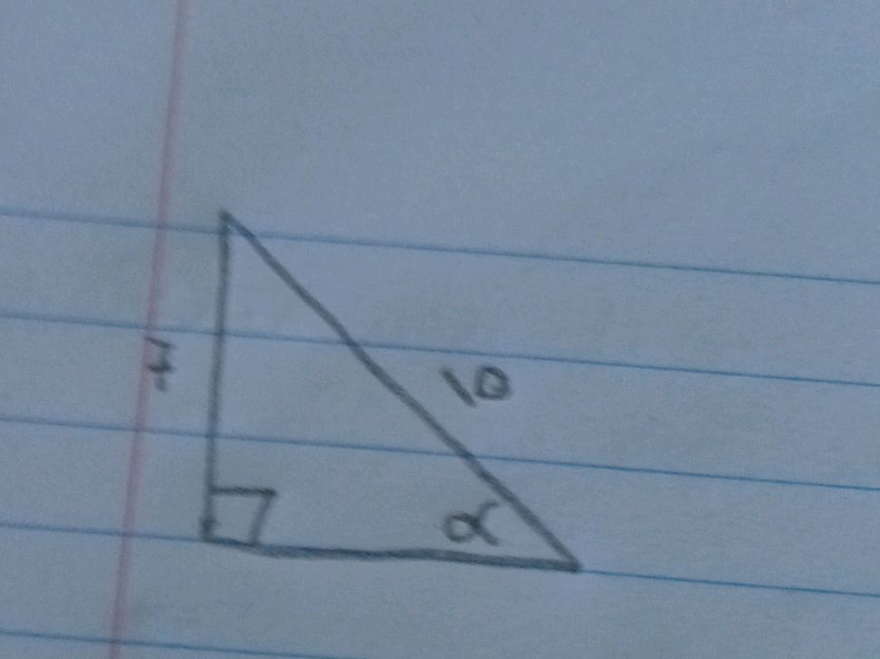 A right triangle is shown with a side | StudyX