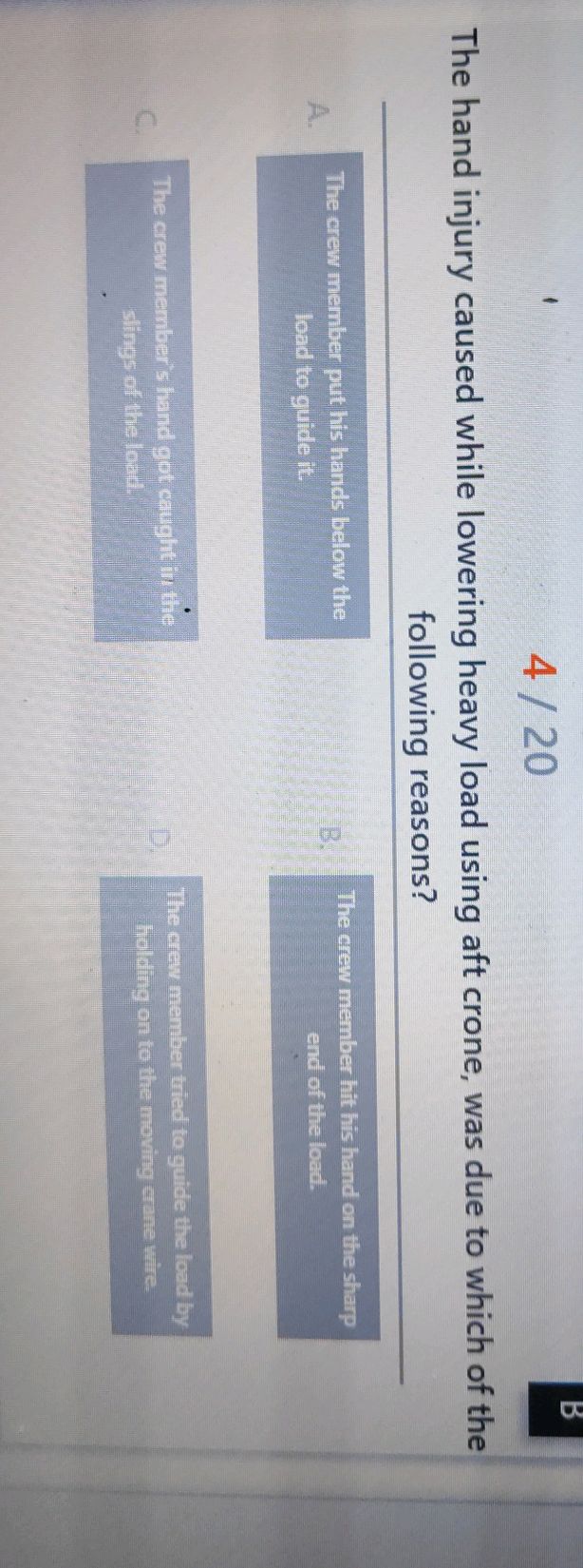 The hand injury caused while lowering heavy | StudyX