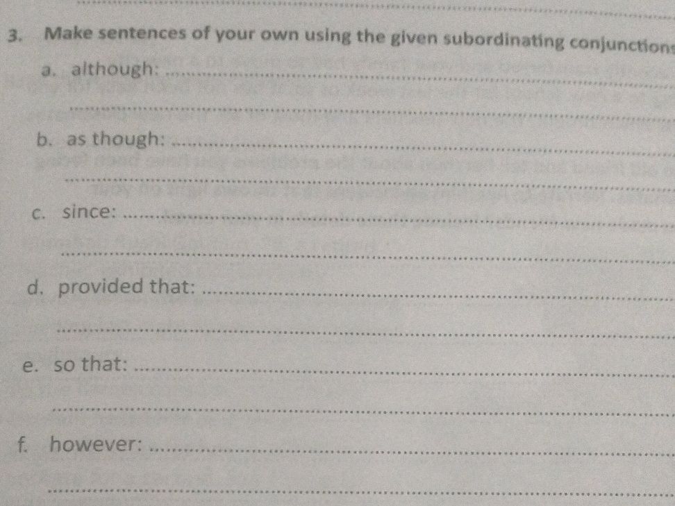 3. Make sentences of your own using the | StudyX