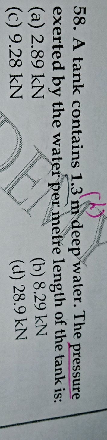 58. A tank contains 1.3 m deep water. The | StudyX