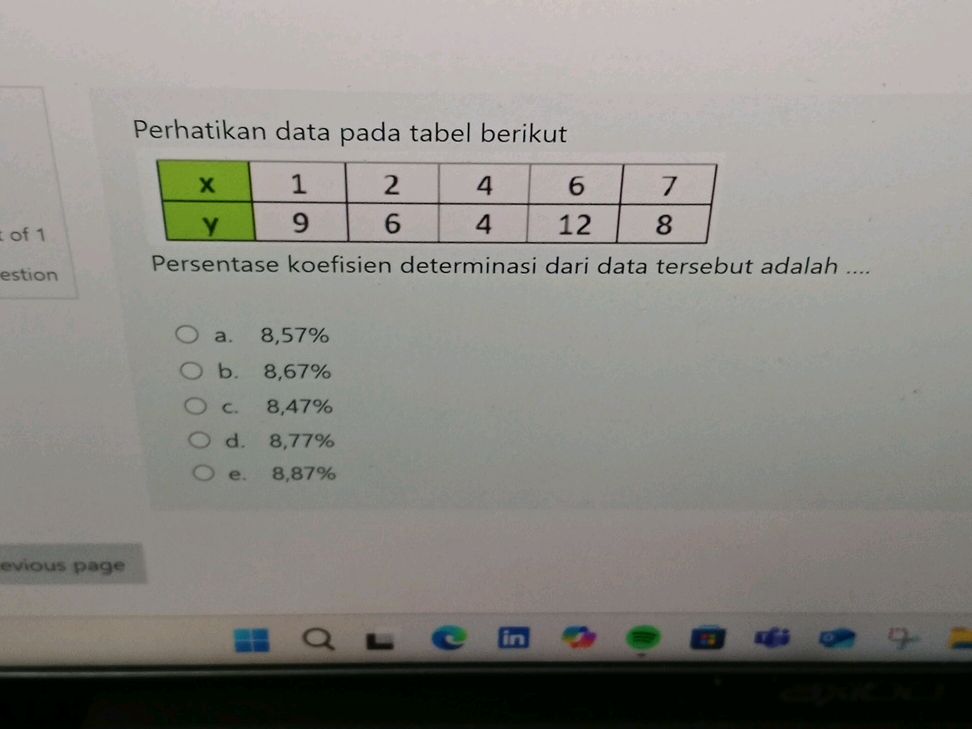 Perhatikan data pada tabel berikut | x | 1 | StudyX