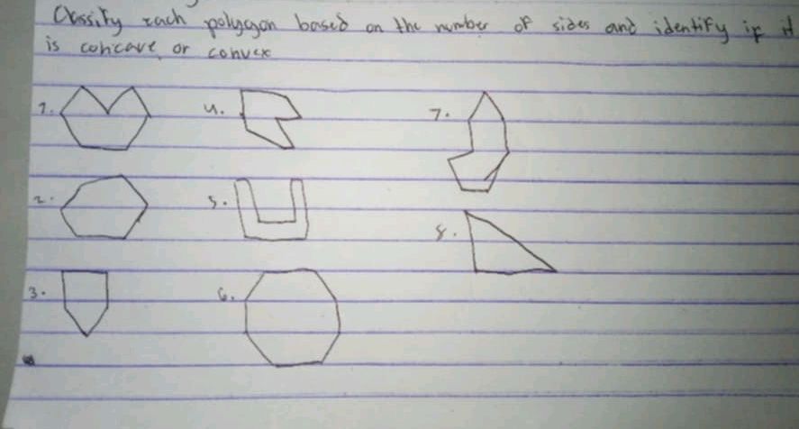 Classify each polygon based on the number of | StudyX