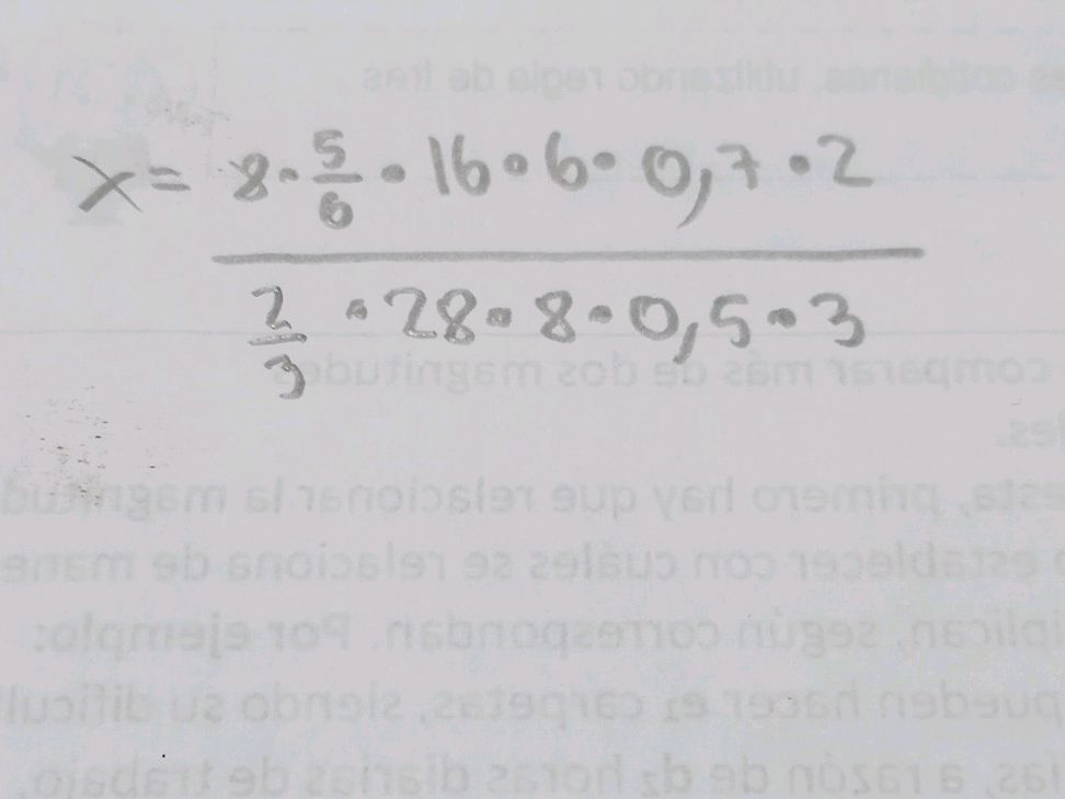$ x = {8 {5}{6} 16 6 0.7 2}{ | StudyX