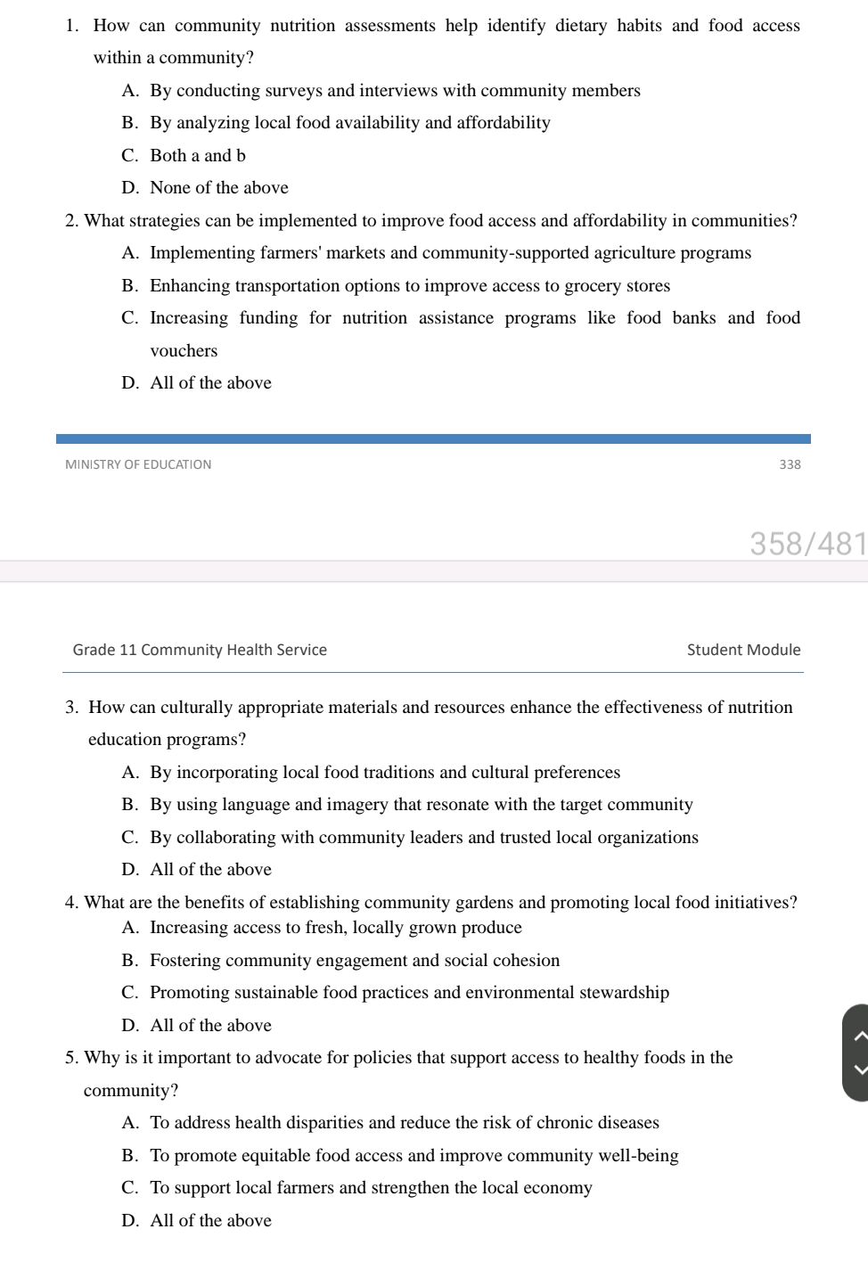 1. How can community nutrition assessments | StudyX