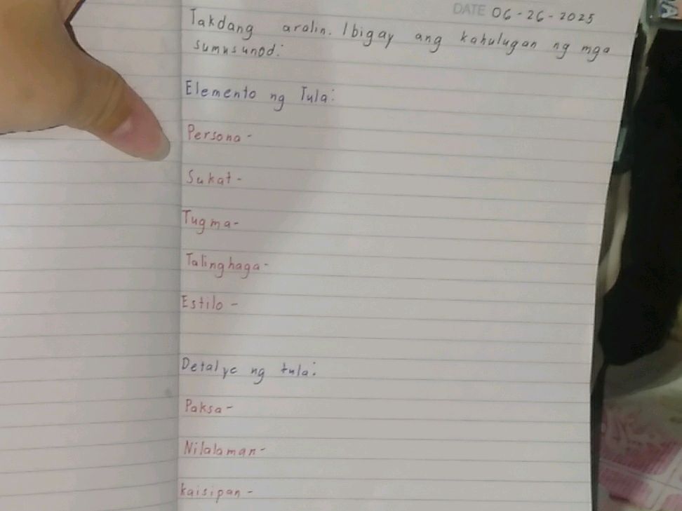 Takdang aralin. Ibigay ang kahulugan ng mga | StudyX