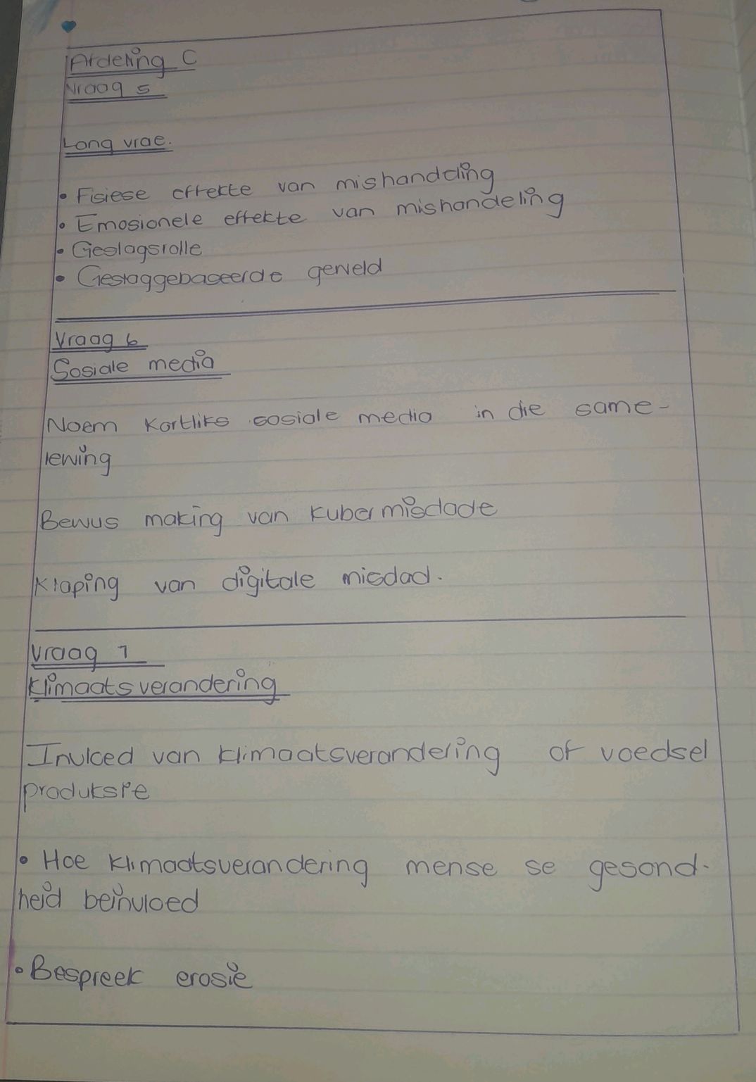 Long vrae. * Fisiese effekte van | StudyX