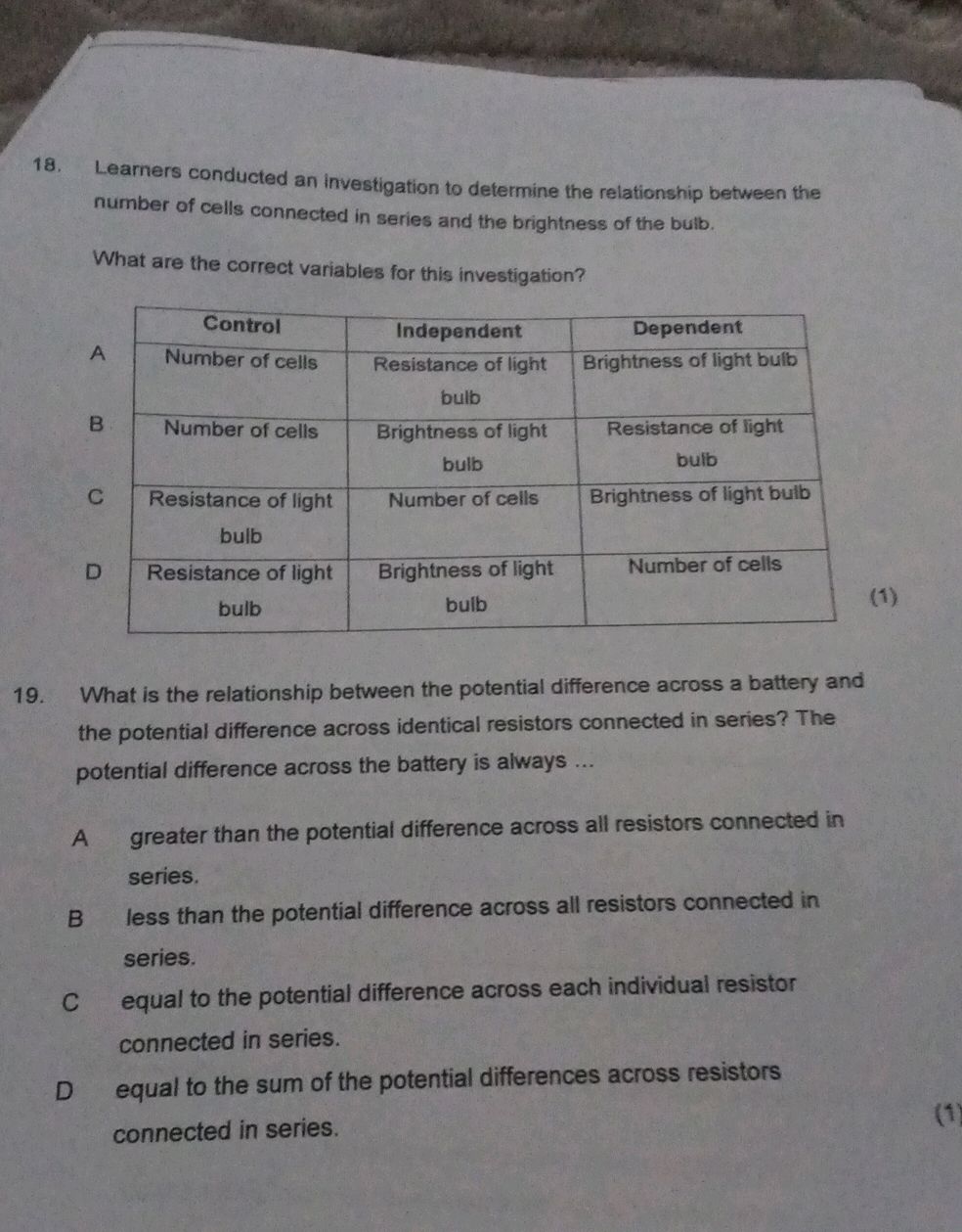 18. Learners conducted an investigation to | StudyX