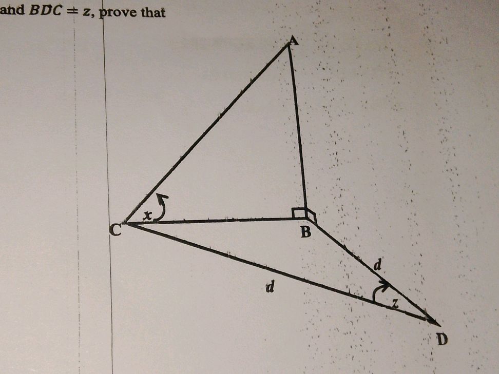 and $BDC e z$, prove that (The image | StudyX