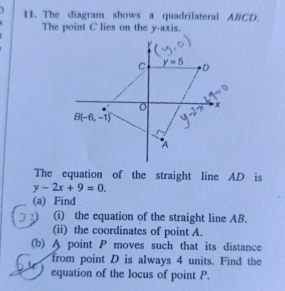 11. The diagram shows a quadrilateral ABCD. | StudyX