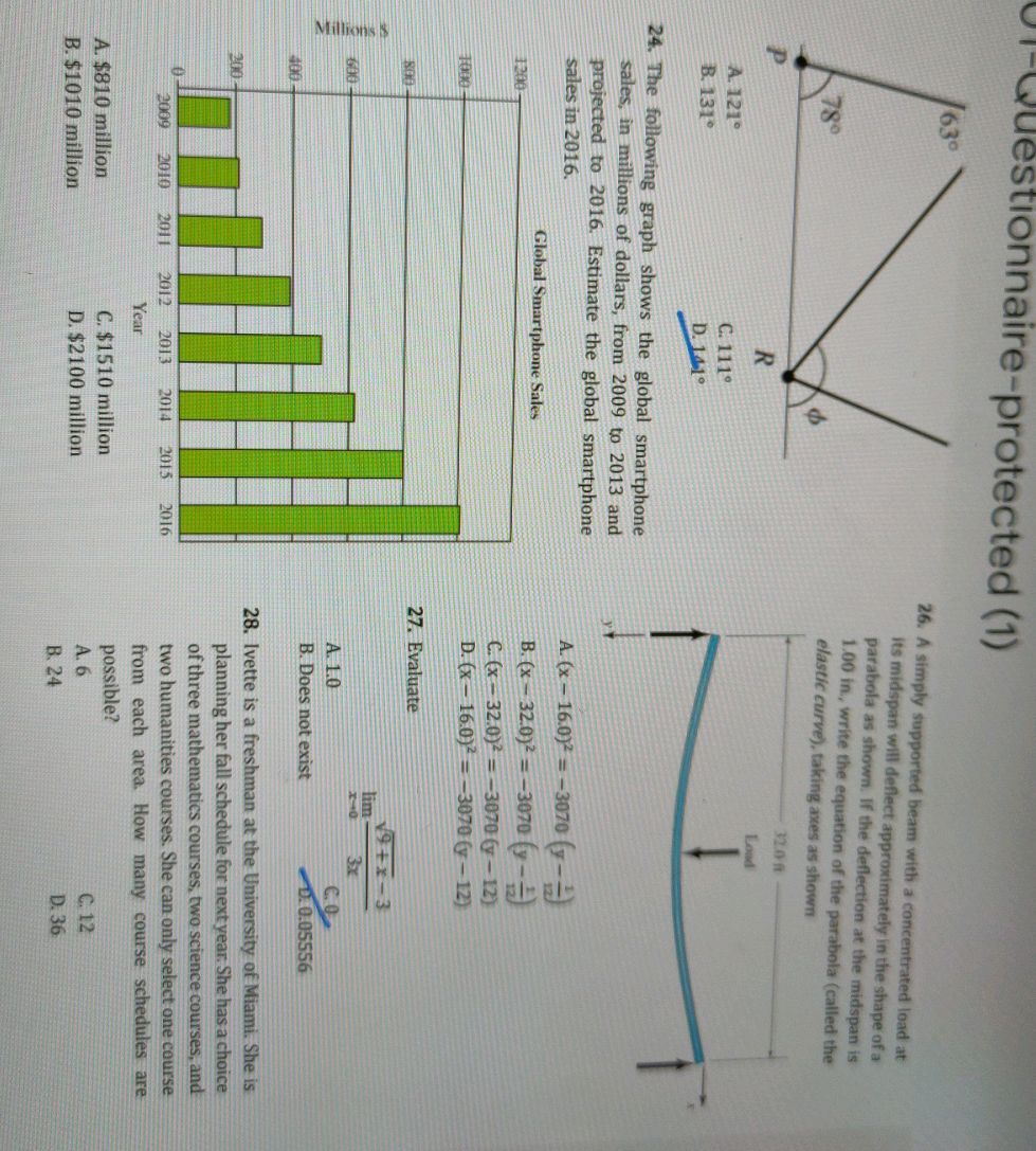 24. The following graph shows the global | StudyX