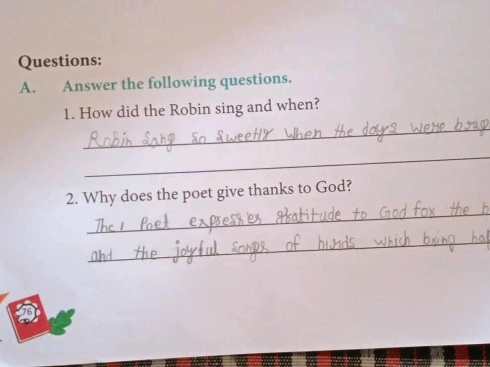 A. Answer the following questions. 1. How | StudyX