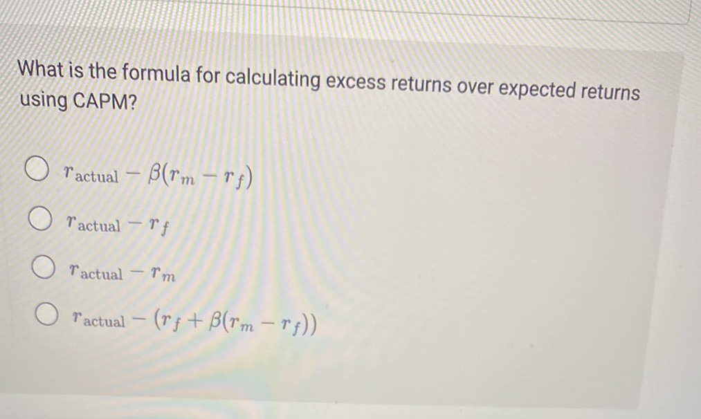 What is the formula for calculating excess | StudyX