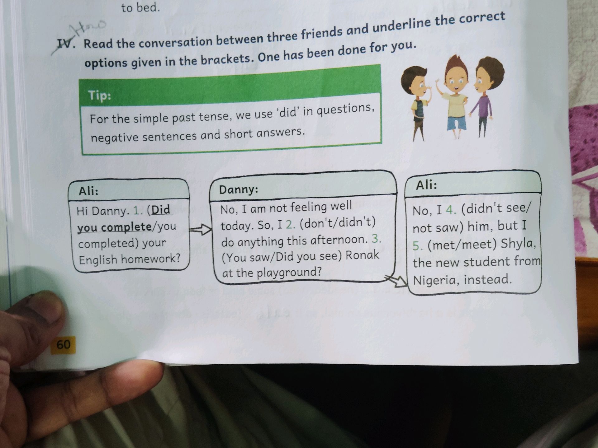 IV. Read the conversation between three | StudyX