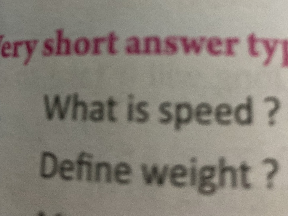 What is speed and weight? | StudyX