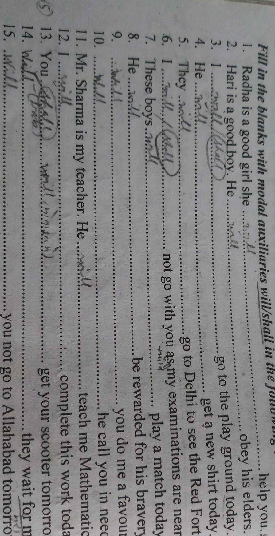 Fill in the blanks with modal auxiliaries | StudyX