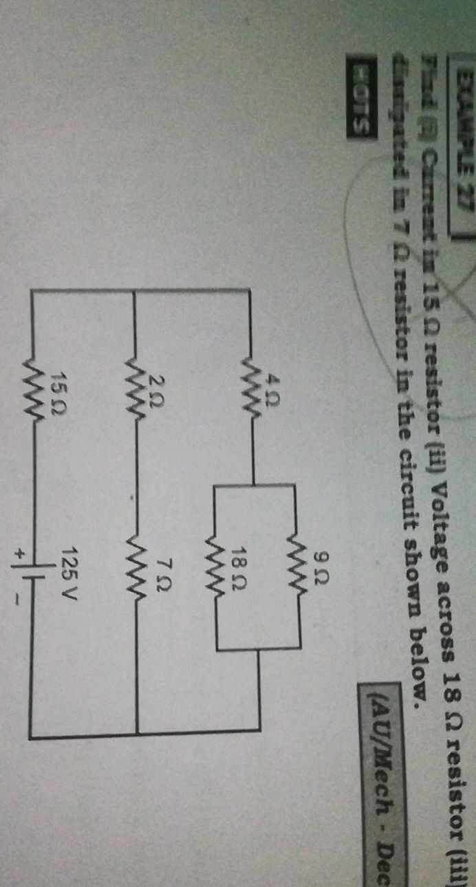 Find (i) Current in 15 $ $ resistor (ii) | StudyX
