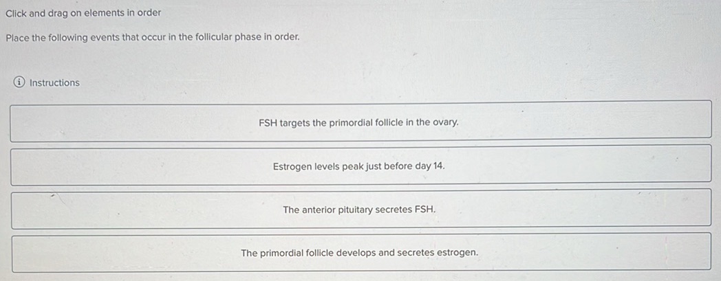 Place the following events that occur in the | StudyX