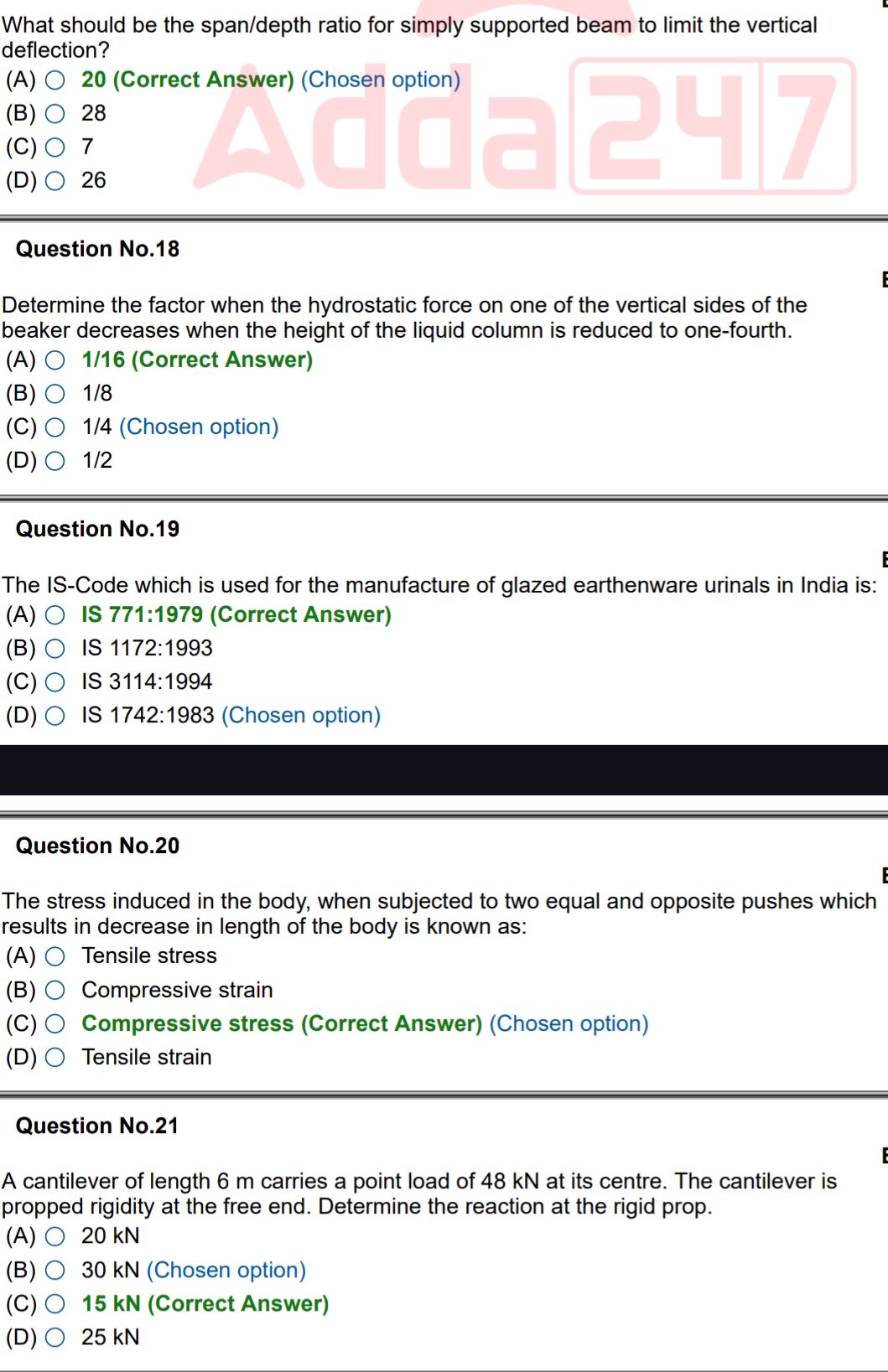 What should be the span/depth ratio for | StudyX