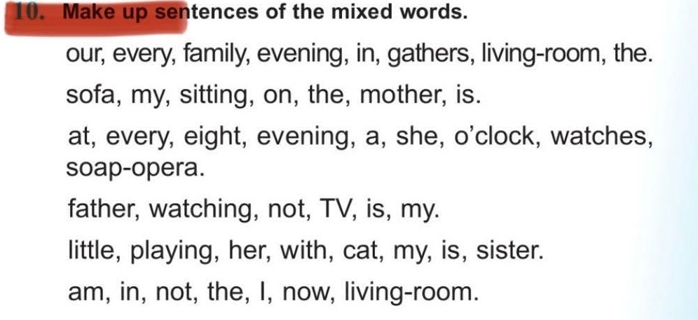 10. Make up sentences of the mixed words. | StudyX