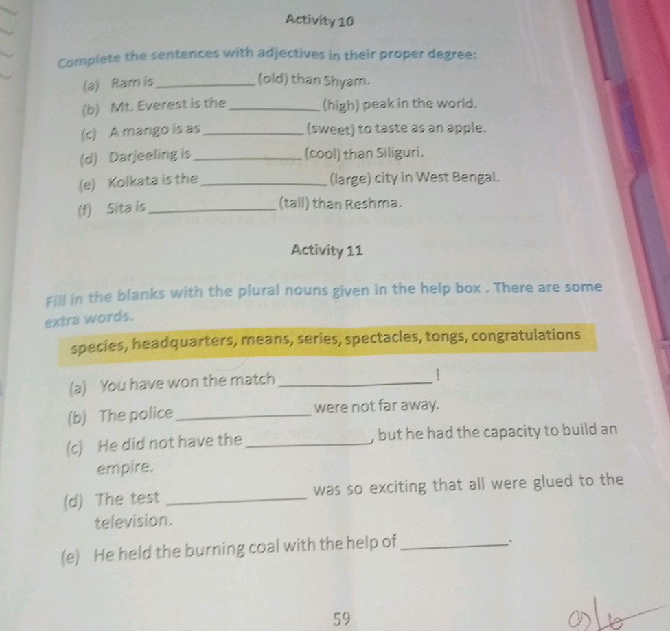 Complete the sentences with adjectives in | StudyX