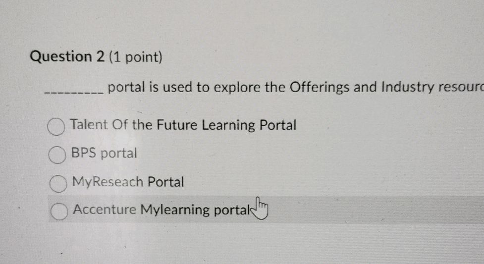 Question 2 (1 point) ________ portal is | StudyX