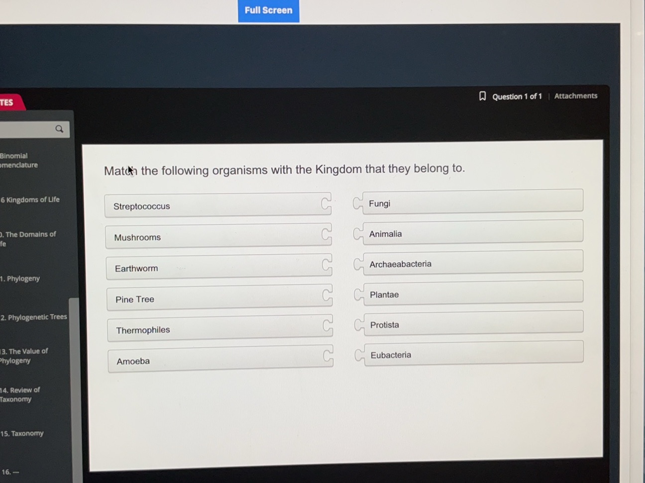 Match the following organisms with the | StudyX